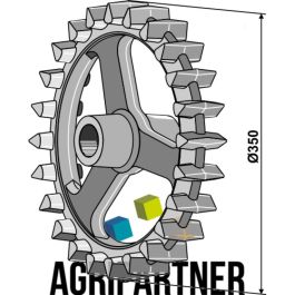 Roue Crosskill 350x60 pour arbre 40 Universel | Agripartner