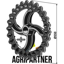 Roue Crosskill 18125 550x86 pour arbre 60 Dal-Bo | Agripartner