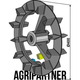 Roue Crosskill 4239011 400x100 pour arbre 50 Lemken | Agripartner